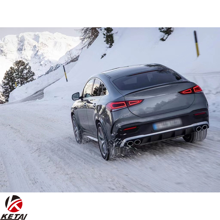 Gle53 Amg Style Rear Diffuser With Silver Black Tips For Benz C167 ...