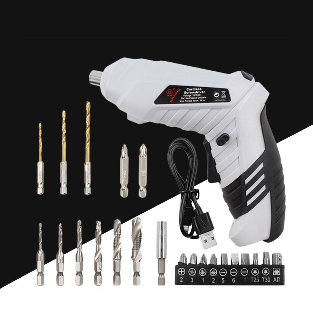 3.6v Lithium-ion Cordless Electrical Screwdriver Usb Rechargeable Mini ...