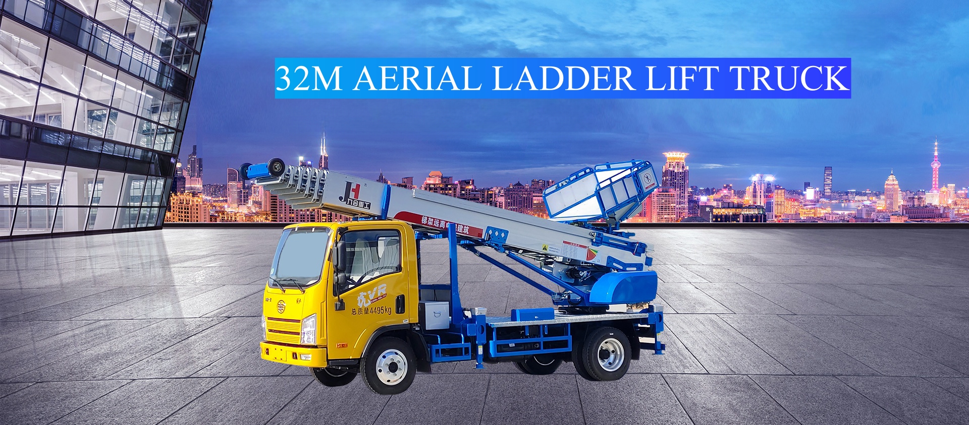 High-rise Self-propelled Work Construction Truck-mounted 32m Ladder ...
