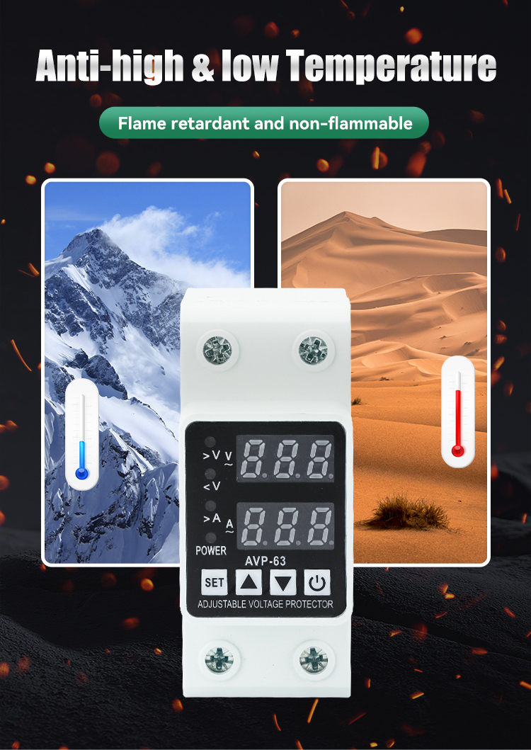 230v 40a 2 Pole Three Phase Avp Voltage Protector With Overcurrent ...