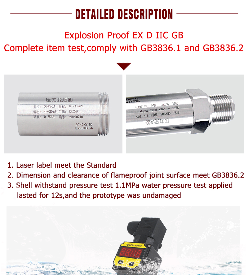 4-20ma Output Signal Pressure Transmitter/sensor Led Lcd Digital Display Function Pressure ...