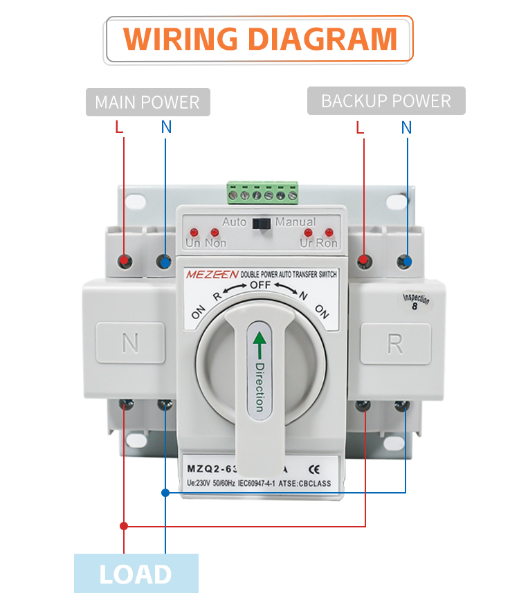 2 Pole Automatic Transfer Switch Ats 6-63a, High Quality 2 Pole ...