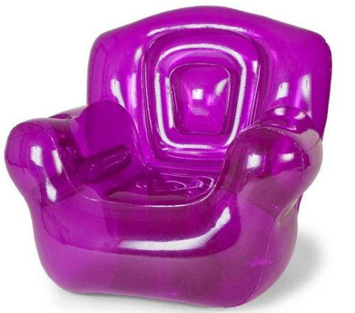 Clear Pink Plastic Inflatable Sofa Chair 0.4mm Pvc Blow Up For Home ...