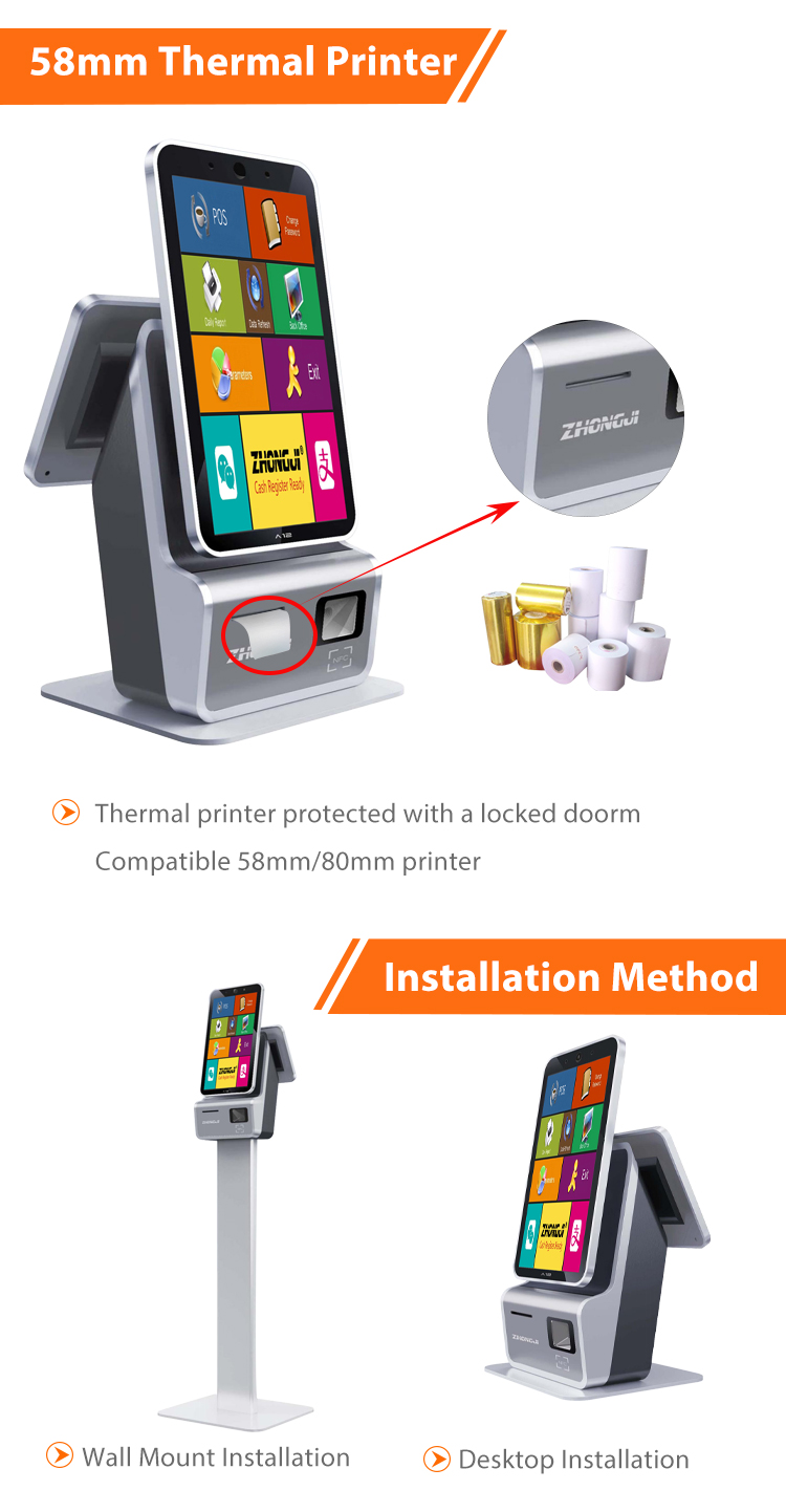 21.5 Inch Windows-based Pos System With Card Reader And Self-ordering ...