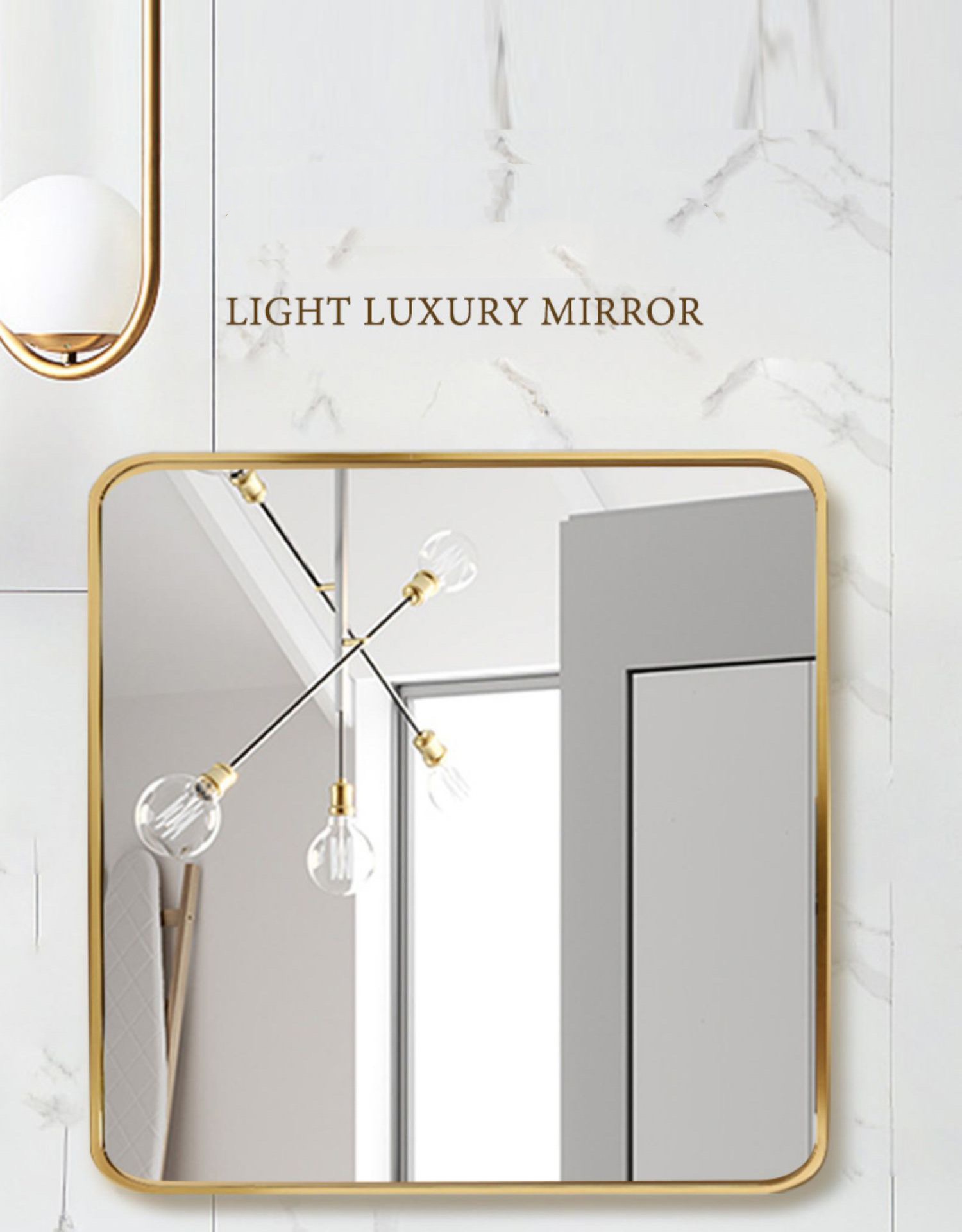 Individual Foam Package Round Corners Wall Decorative Hanging Mirror ...