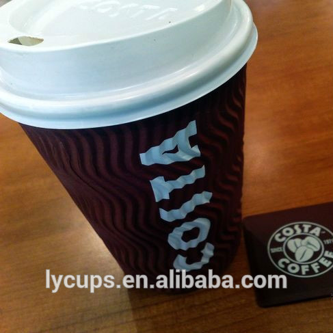 16oz Ripple Custom Printed Paper Coffee Cups, High Quality 16oz Ripple ...