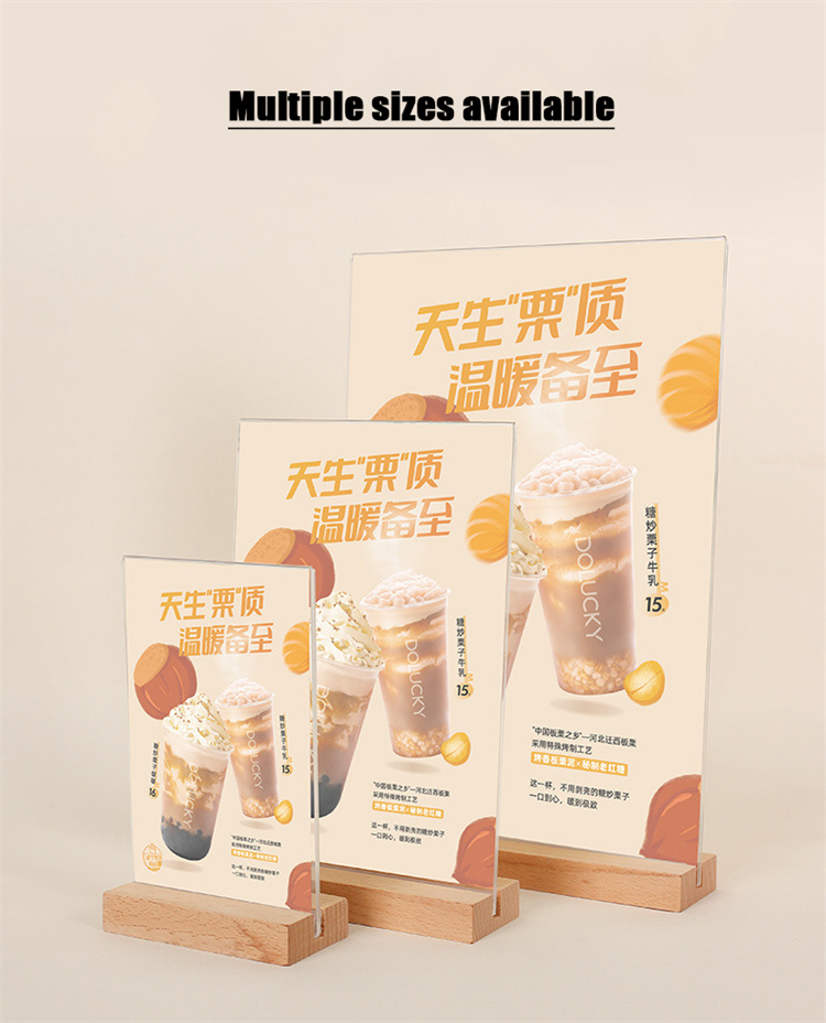 Wholesale Wood Menu Holders: A4, A5, A6 Acrylic Restaurant Stand ...
