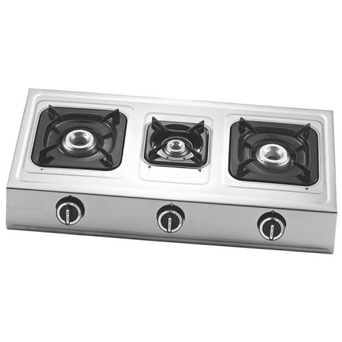 Stainless Steel Three Burner Gas Cooker Home Kitchen Desktop Gas Stove ...