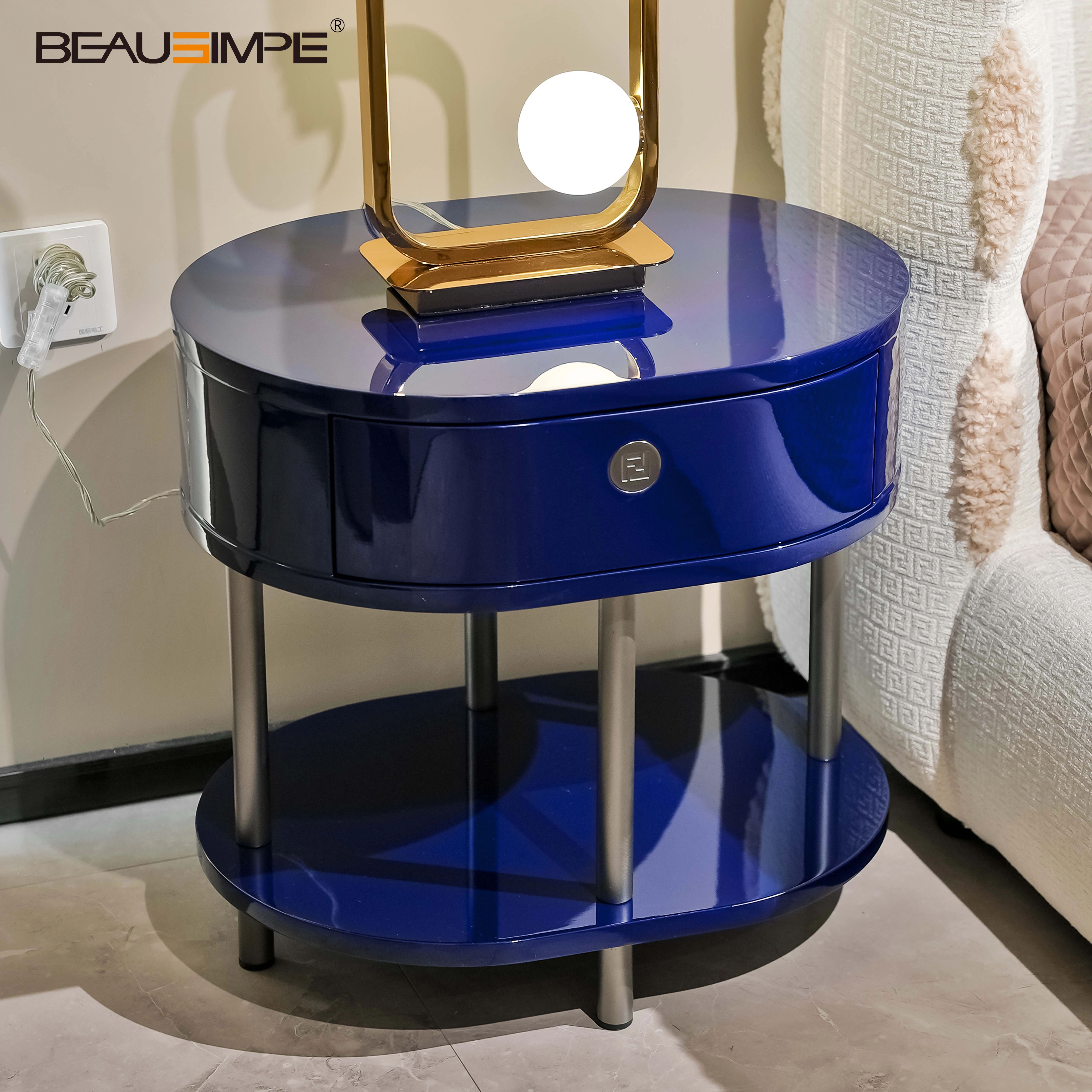 Customizable Bedside Table in Royal Blue China Manufacturers Suppliers ...