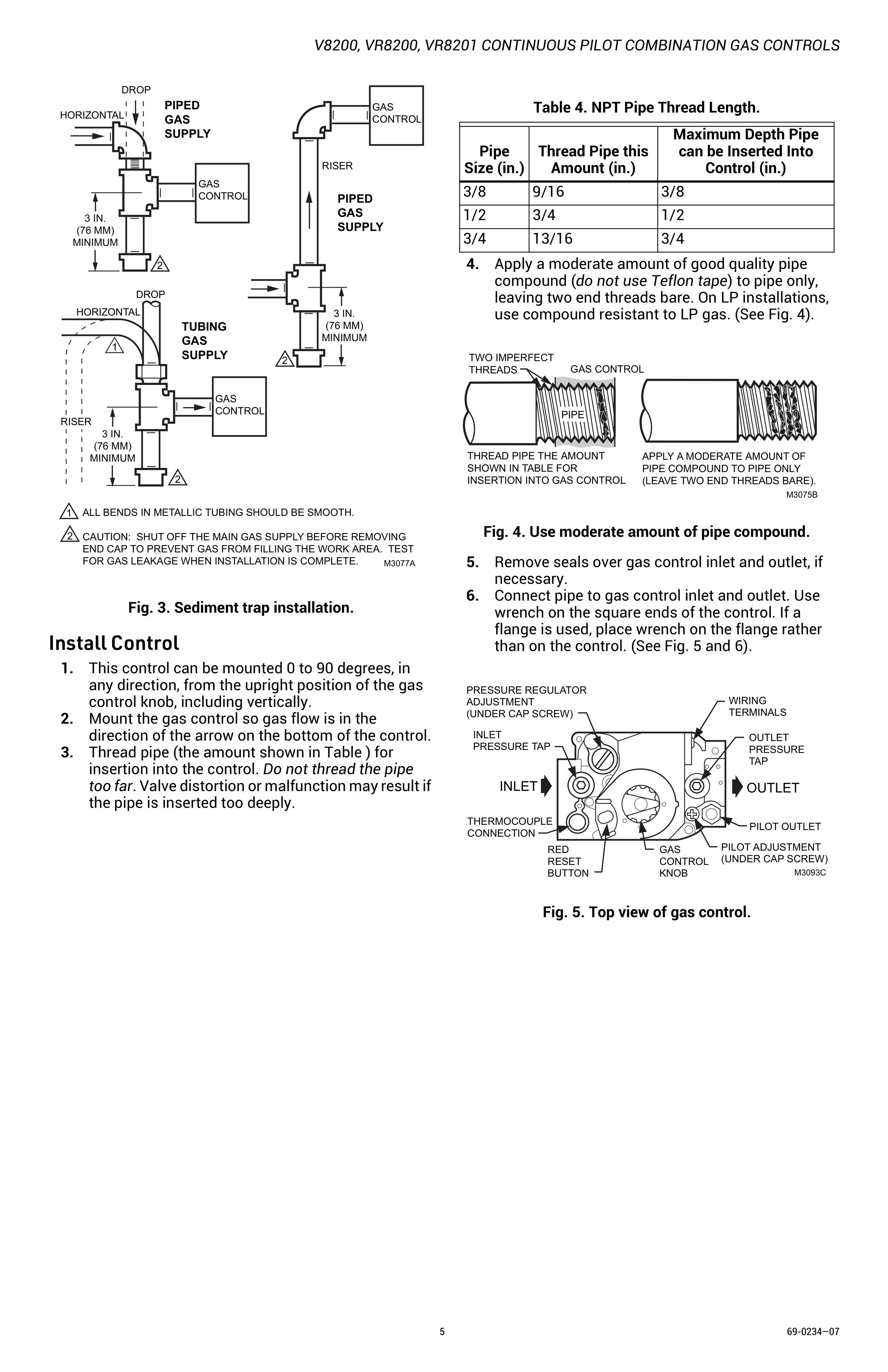 Resideo Continuous Pilot Combination Gas Controls Vr8200a2132, High ...