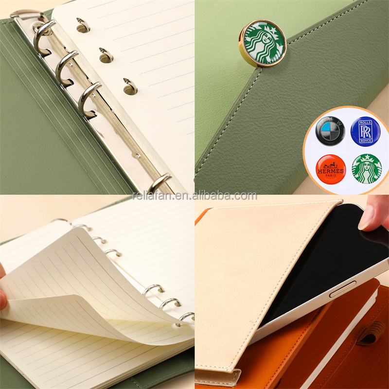 Luxury Custom A6 Notebook Padfolio With Embroidered Logo, High Quality ...