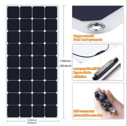 Thin Film Solar Panel Curving Sunpower Module 110wp, High Quality Thin ...