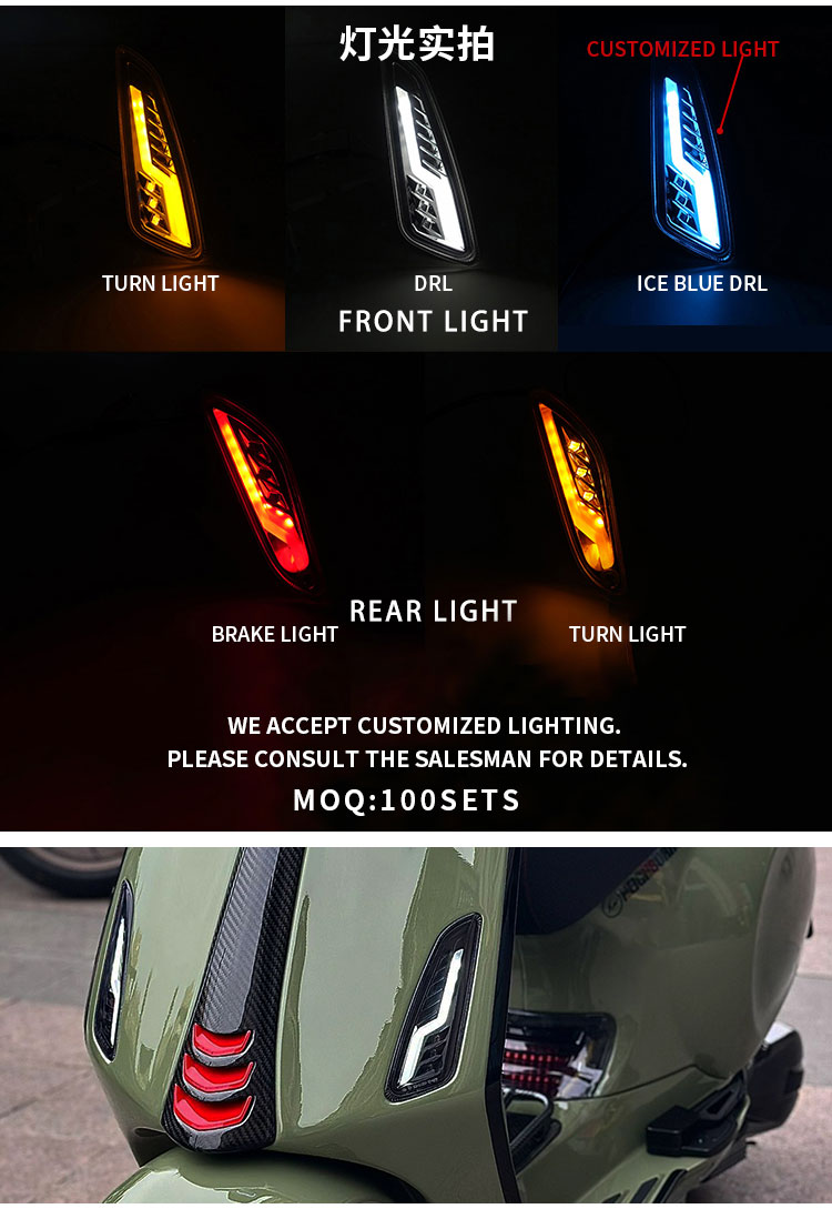 White Light Led Turn Signal Lamp For Piaggio Vespa Sprint Primavera 150 ...