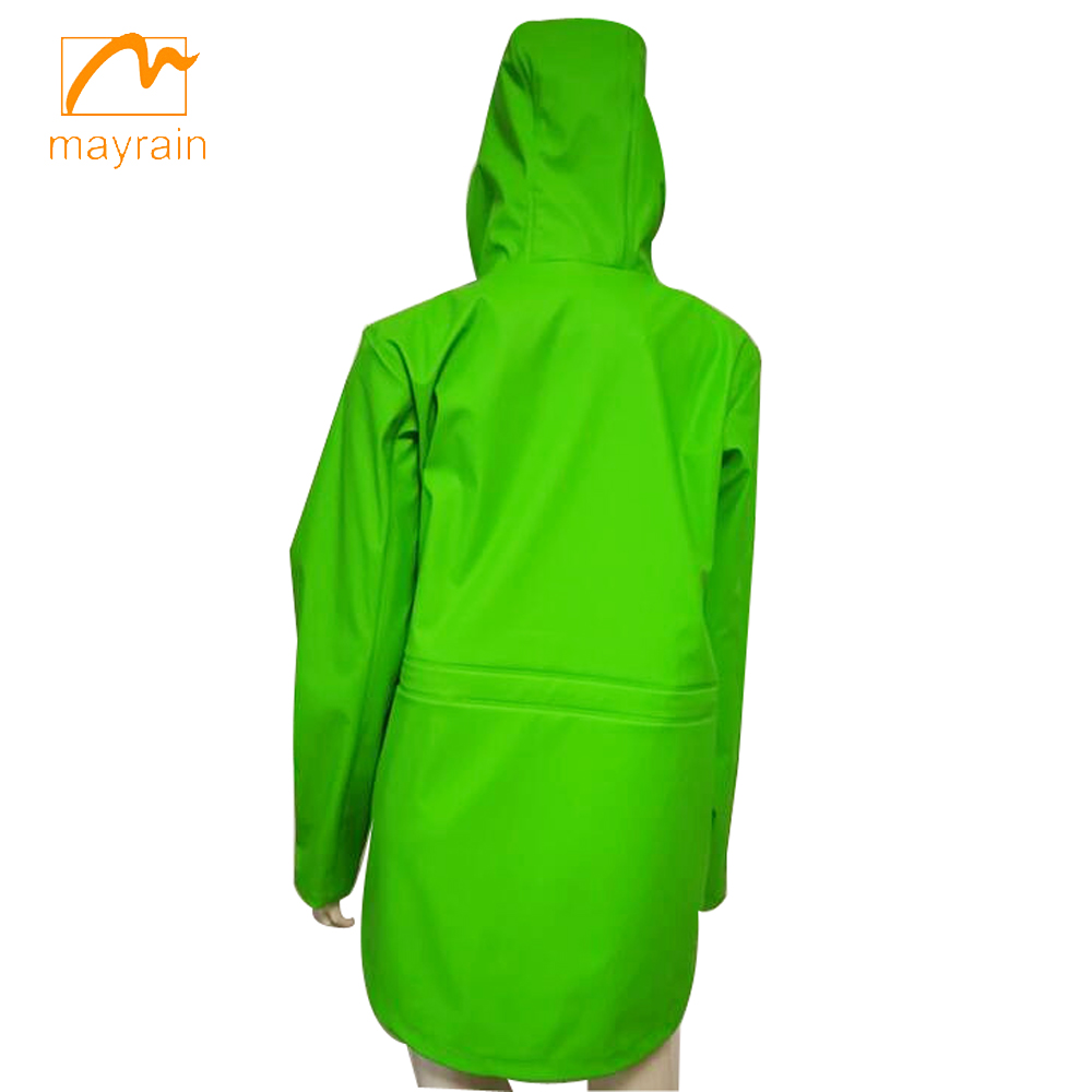 Green Ladies Pu Jacket Pu Raincoat, High Quality Green Ladies Pu Jacket ...