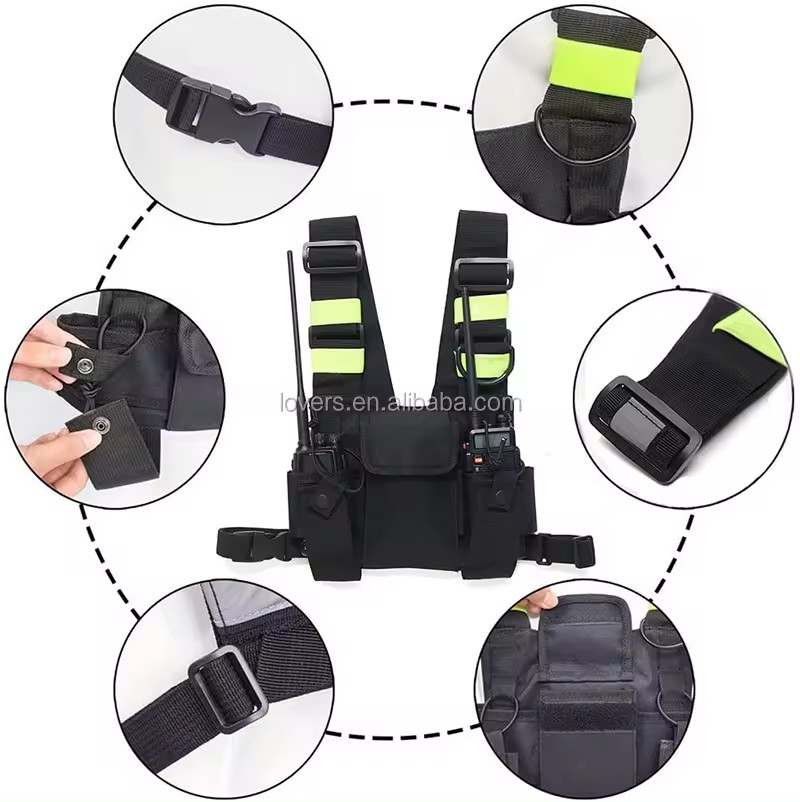 Motorola Hytera Walkie Talkie Chest Harness Holster Vest Rig Pouch Pack ...