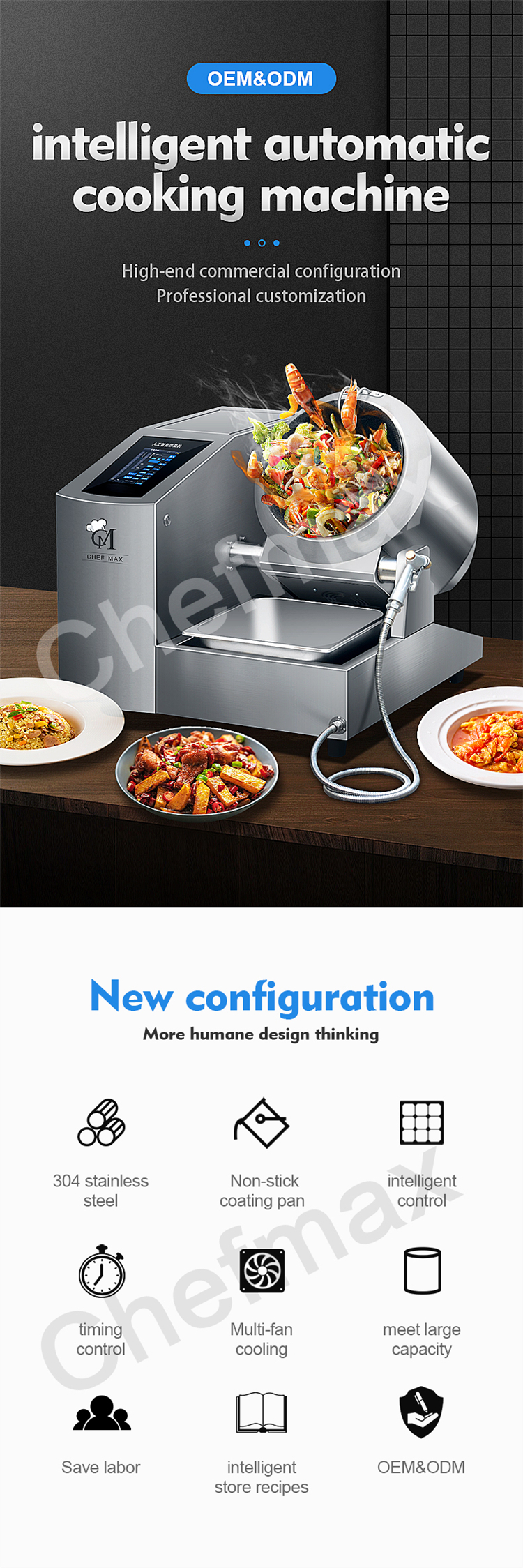 Chefmax Commercial 5000w Multifunction Stir Fry Machine, High Quality ...