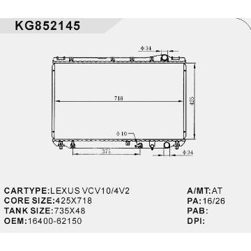 Auto Radiator Car:camry Vcv10/4v2 Oem:16400-62150, High Quality Auto ...