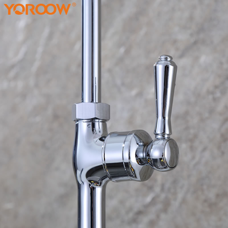 Wall-mounted Triple Handle Pull-out Spray Lab Faucet With Brass Body ...