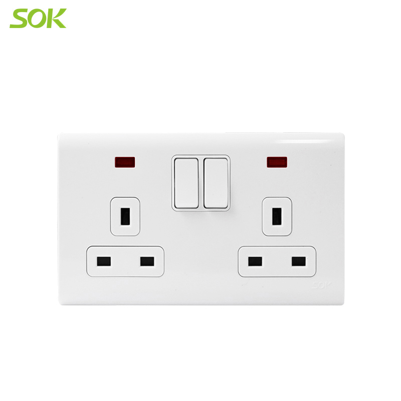 2gang 13a 250v Double Pole Switched Socket Outlets, High Quality 2gang ...