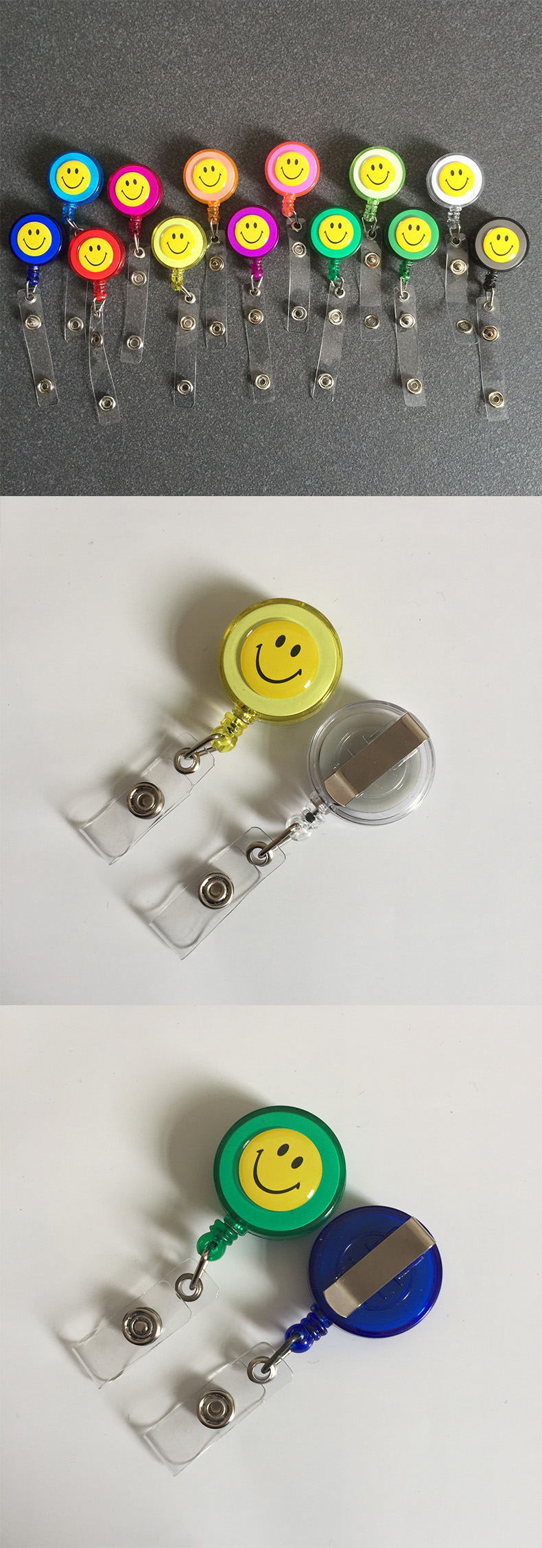 Stretchable White And Black Rectangle Plastic Name Tag With Badge Reel ...