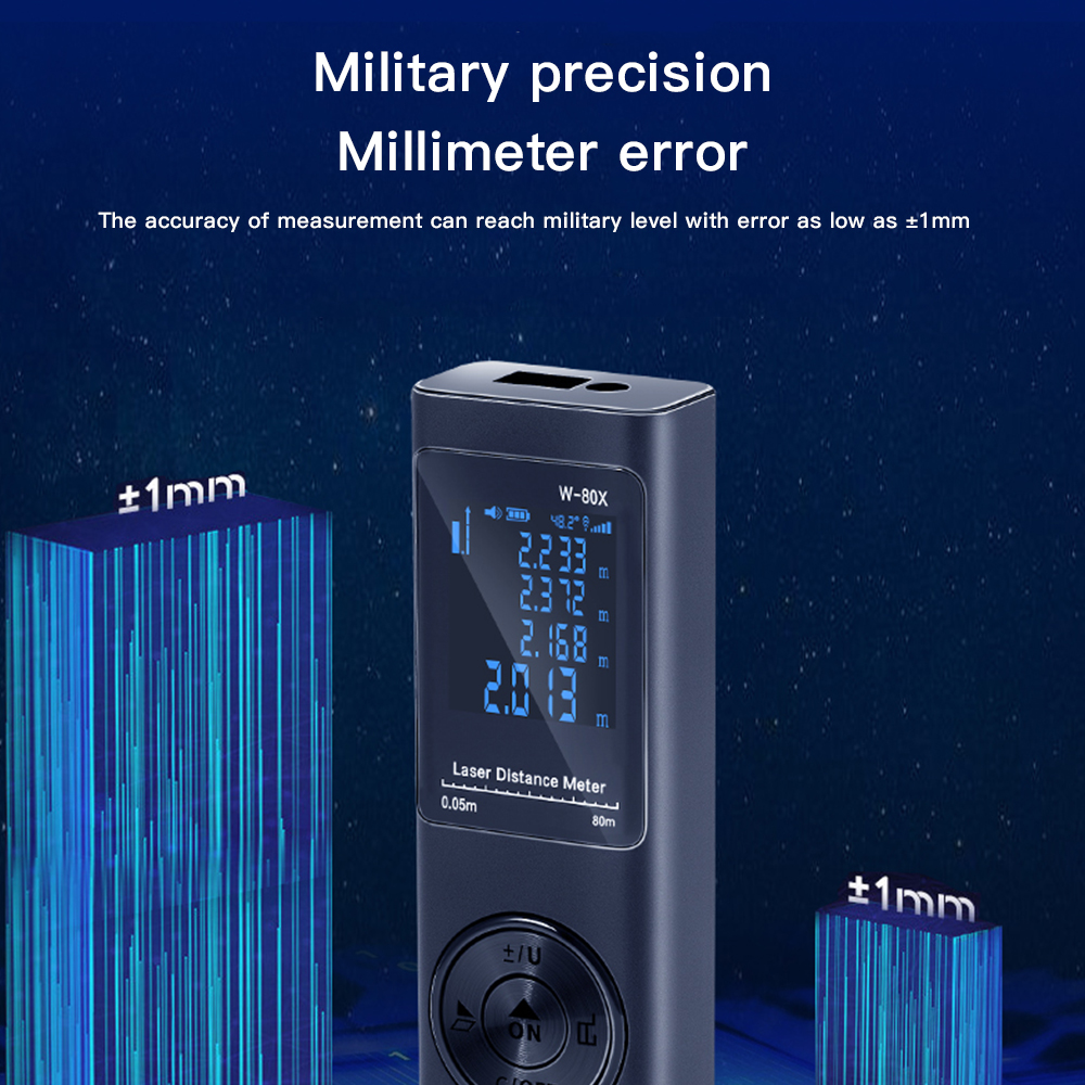 80m Mini Laser Rangefinder Digital Laser Distance Meter Usb ...