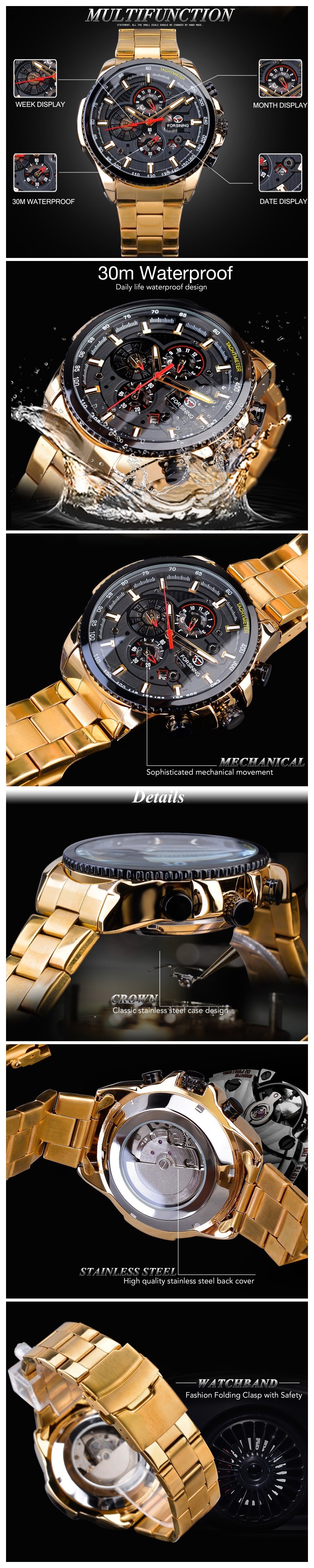 New Luxury Sport Watch With Three Dial Calendar Display And Stainless ...