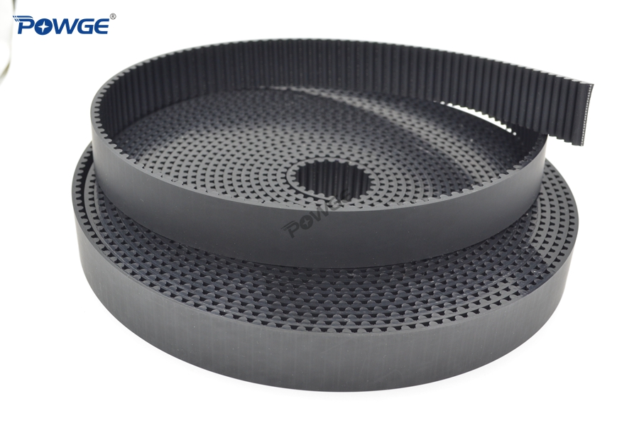 Powge Arc Tooth Pu Black Htd 5m Open Synchronous Belt Width 10/15/20/25/30/50mm Polyurethane ...