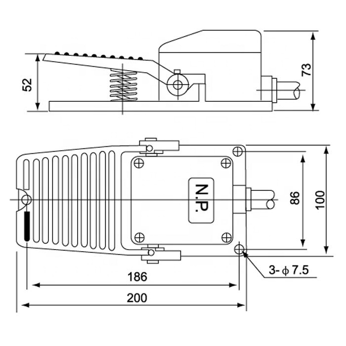 15a/250vac Industrial Kacon Foot Switch Tfs402 Cfs 402 Fs 402 (tuv Ccc ...