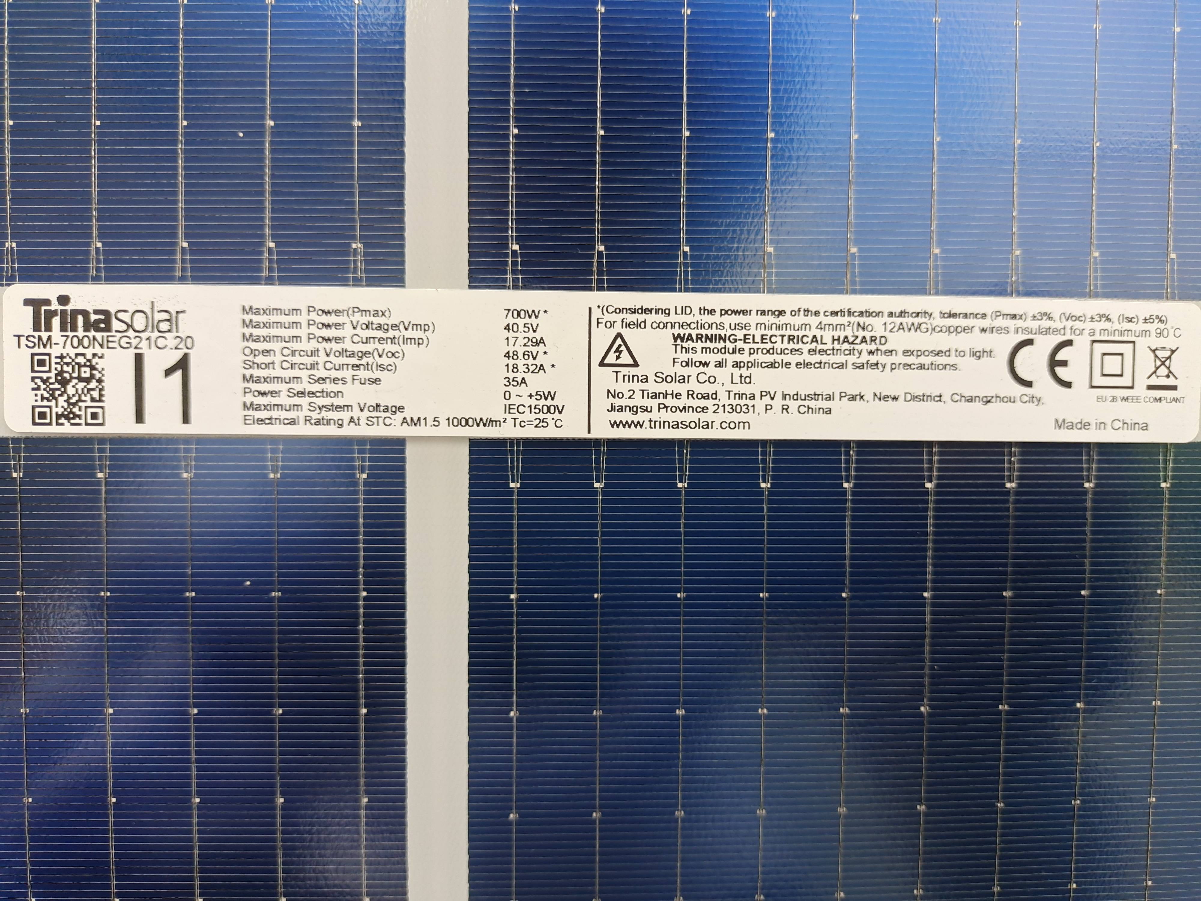 Trina Solar Panel N Type Bifacial High-power Modules With Tüv ...