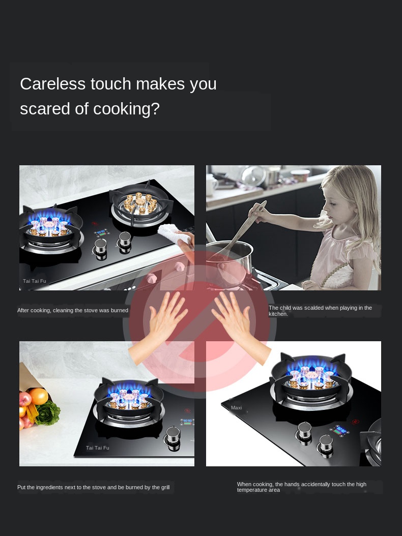 Fierce gas stove Double stove Embedded gas stove Household Natural gas ...