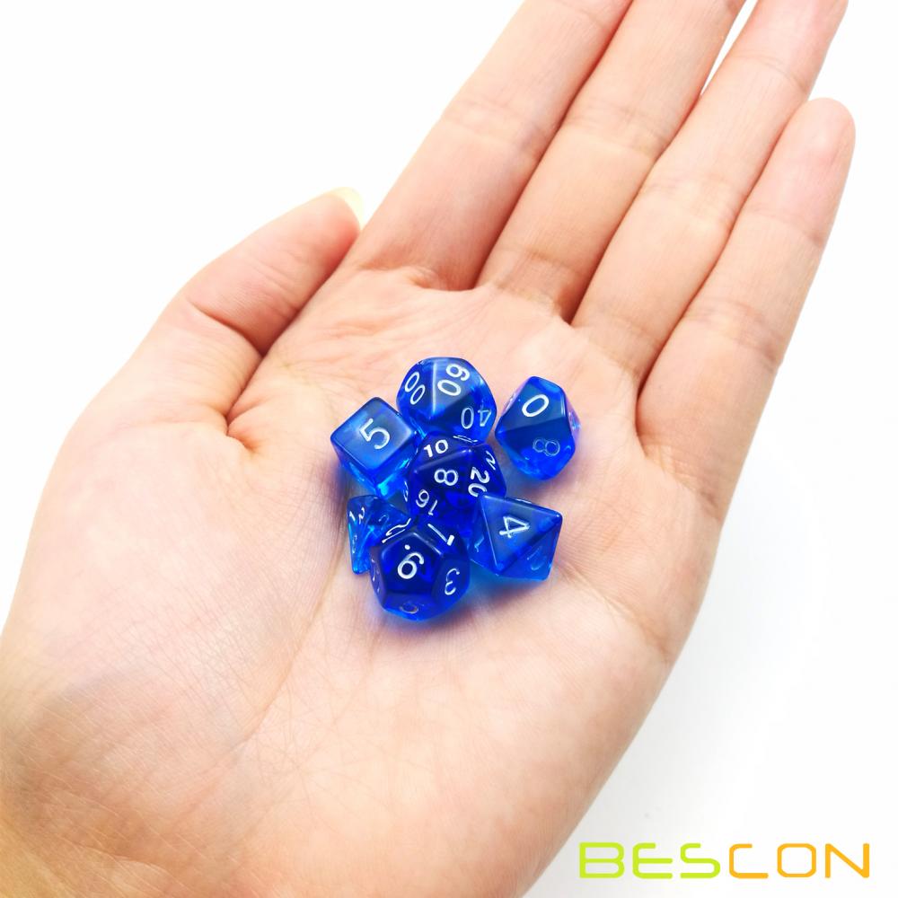 Bescon Mini Translucent Polyhedral Rpg Dice Set 10mm, Small Rpg Role ...