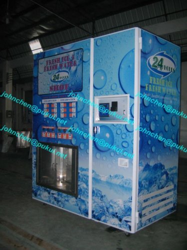 Auto Ice & Water Vending Machine With Mdb Protocol Coin Changer, High ...