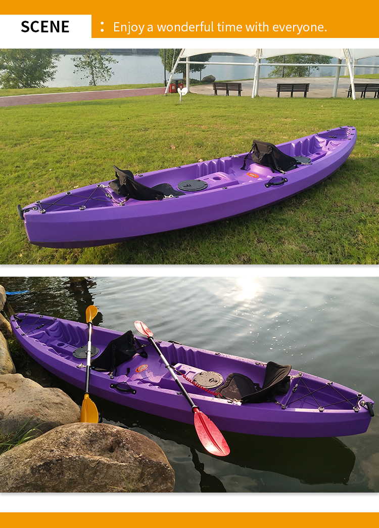Hdpe Plastic Family Kayak With 3 Seats For Lake Rowing, High Quality ...