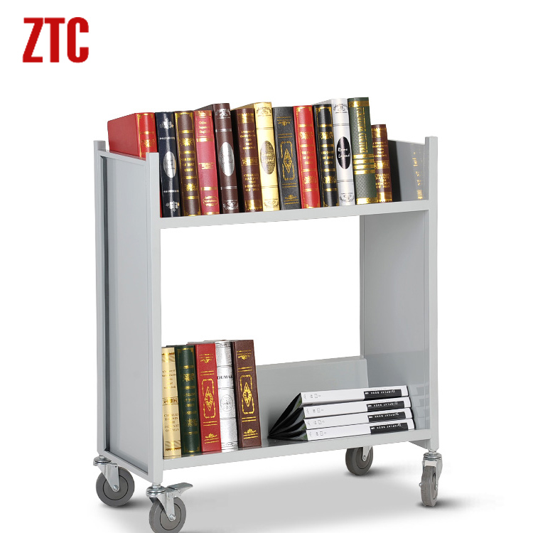 Mobile Library Book Utility Cart,double Layers Welded Steel Book Truck ...
