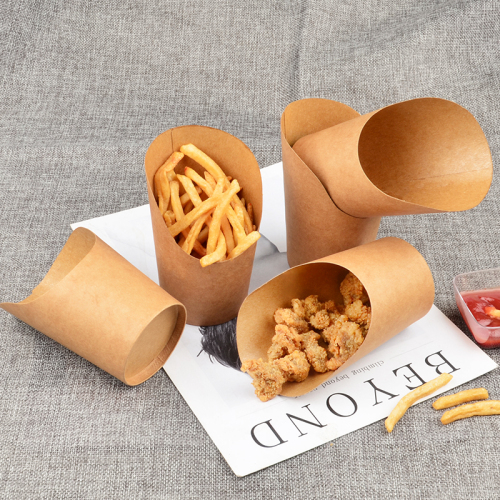 Custom Logo Fast Food Disposable French Fries Kraft Paper Cups For ...