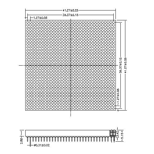 Machined PGA Pin Grid Array Sockets 2.54x2.54mm China Manufacturers ...