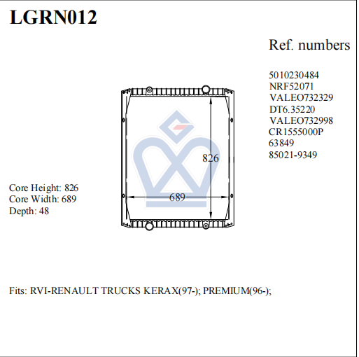 Renault Truck Radiator 5010230484 63849 85021-9349, High Quality ...