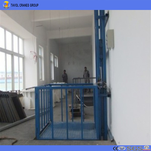 Single Guide Rail Cargo Elevator Vertical Material Lifts, kualitas ...