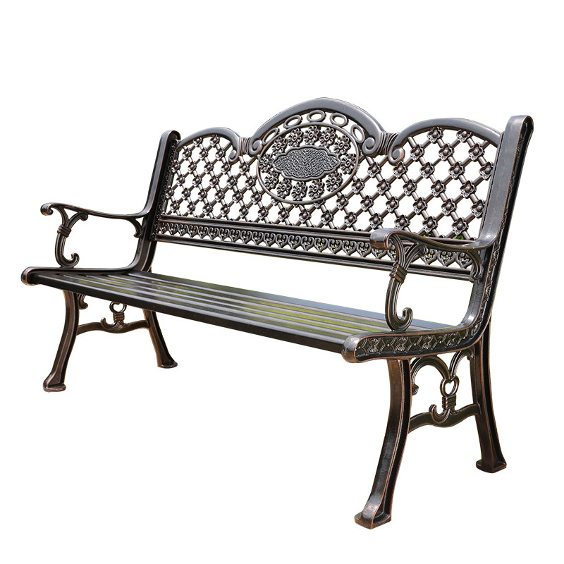 Three-seater Cast Aluminum Patio Bench For Outdoor Rest, High Quality ...