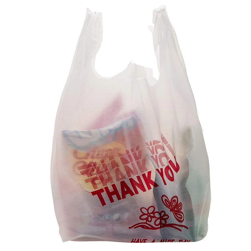 Polybag Plastic Gusset Garbage White T-shirt Carrier Shopping Bag, High ...