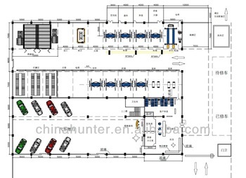 1000m2 Workshop Design One Stop Service Car Equipment, High Quality ...