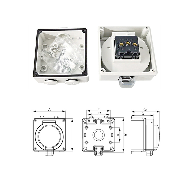 Eess Certified Ip66 Weatherproof Wall Socket Outdoor With One Gang ...