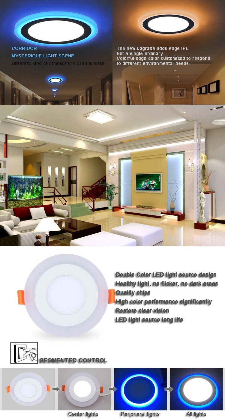 Ultra Thin Dual Color Led Downlight Panel - Red, Green, Blue, High ...