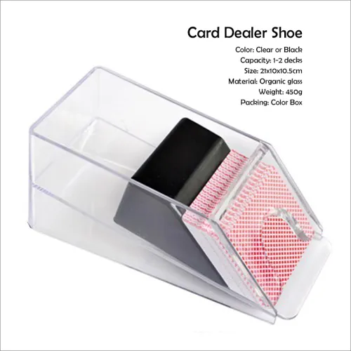 Playing Card Dealer Shoe For 1-2decks Capacity Clear Or Black Acryl ...