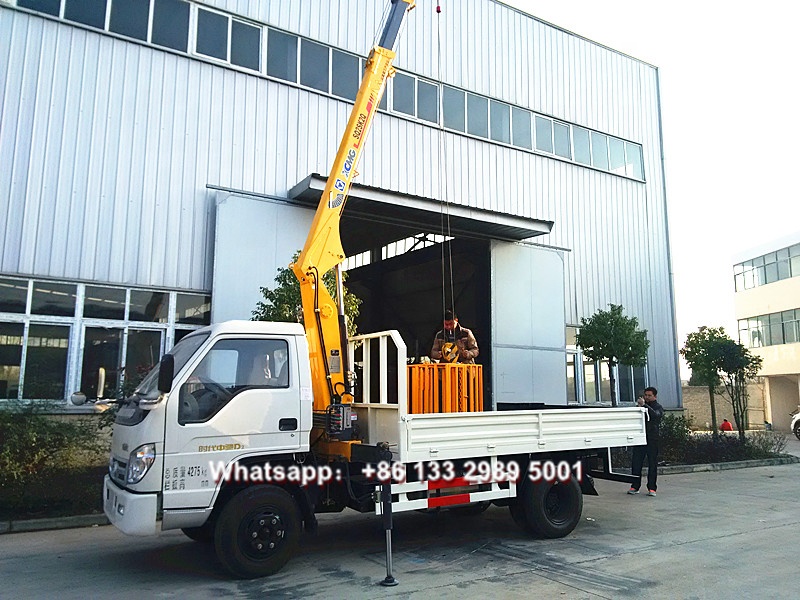 Foton 2 Ton Mini Hydraulic Crane Truck With Work Bucket For Sale, High ...
