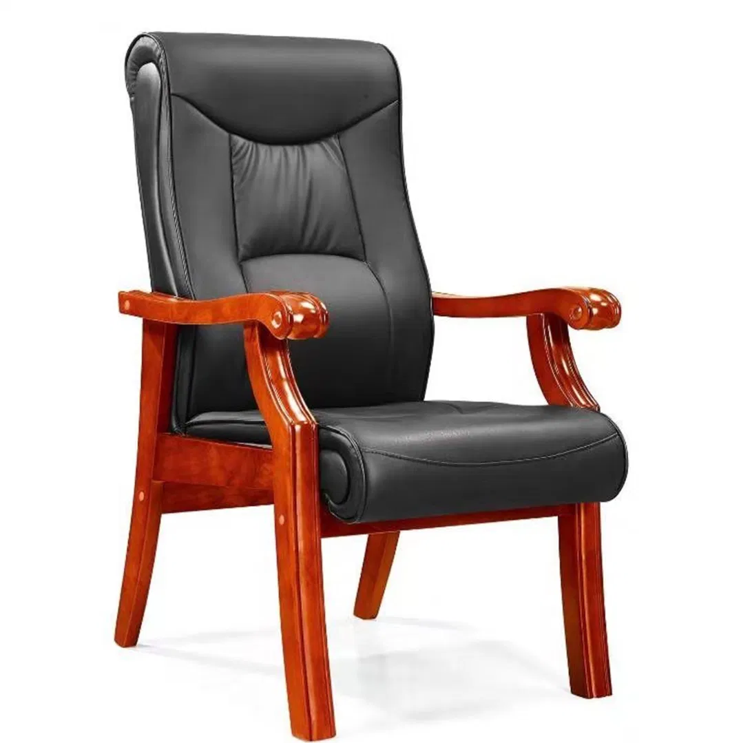 Executive Chair Leather Managerial Chair Wooden Frame Office Chair ...