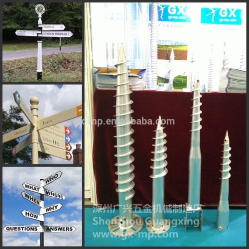 Directional Sign Post Foundation Ground Screw, High Quality Directional ...