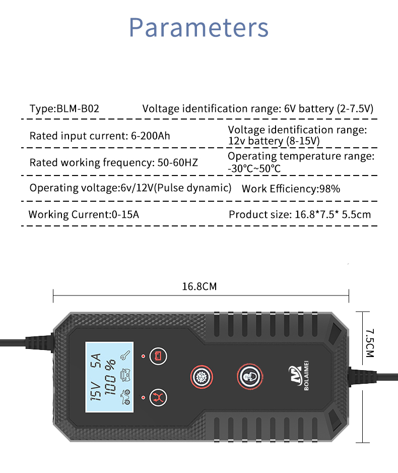 Car Battery Charger For Agm, Gel, And Lead-acid 6v/12v Batteries, High ...