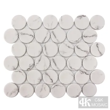 Penny Round Glass Mosaic Tile Matte Finish, High Quality Penny Round ...