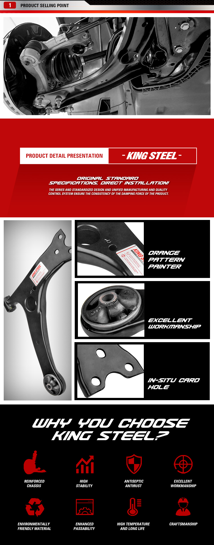 ระบบกันสะเทือนอัตโนมัติของ Kingsteel Auto แขนควบคุม Mr403419 Mr403420 ...